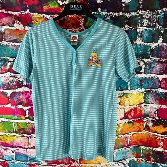 Vintage | Tops | Vintage 9slooney Tunes Tweety Sassy Embroidered Top ...